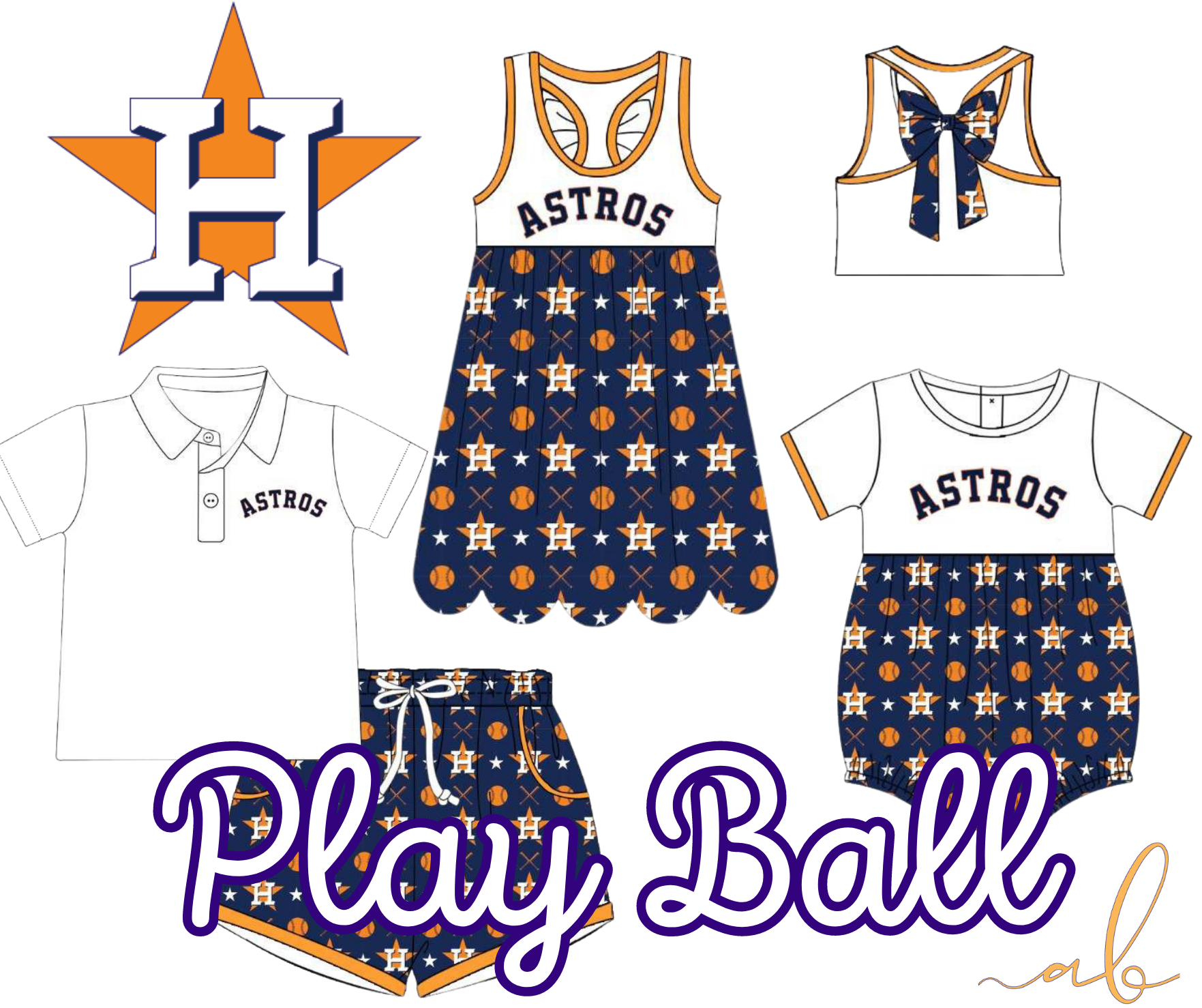 PRE ORDER Astros Inspired Play Ball Collection – Adorabella Boutique